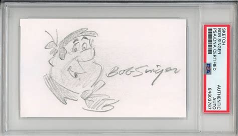 Fred Flintstone Original Pencil Drawing Signed By Bob Singer Psa Dna