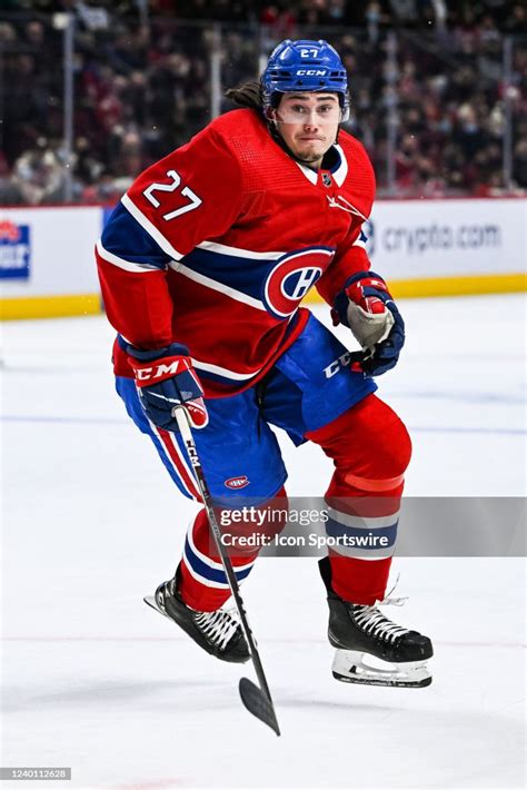 Montreal Canadiens Defenceman Alexander Romanov Skates Towards The
