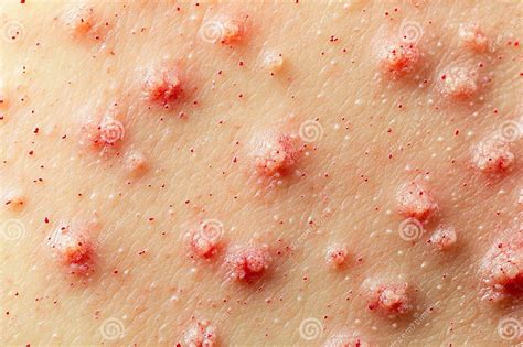 A Close Up Of A Person S Skin With Red Bumps All Over Stock Image Image Of Rash Back 342674165