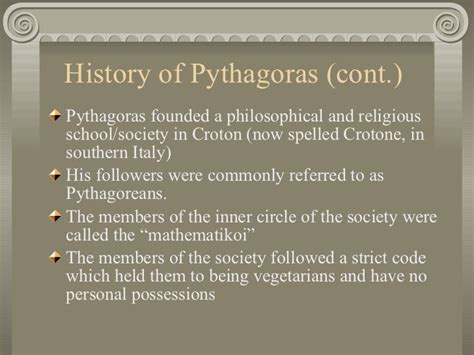 Pythagoras History Pythagoras Theorem History