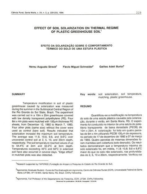 Pdf Effect Of Soil Solarization On Thermal Regime Of Plastic