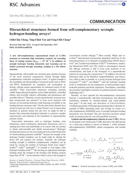Pdf Hierarchical Structures Formed From Self Complementary Sextuple