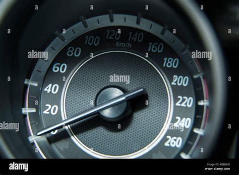 Circular Car Speedometer With Indicator And Numbers Vehicle Tachometer With Analog Dial Stock