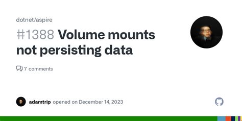 Volume Mounts Not Persisting Data · Issue 1388 · Dotnetaspire · Github