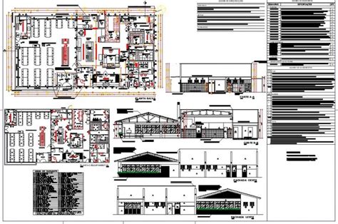 Restaurant Building Plan Elevation And Section Detail 2d View Cad Block Layout Autocad File