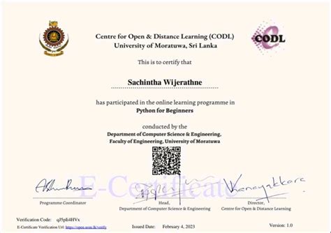 Sachintha Wijerathne On Linkedin Python For Beginners Completed
