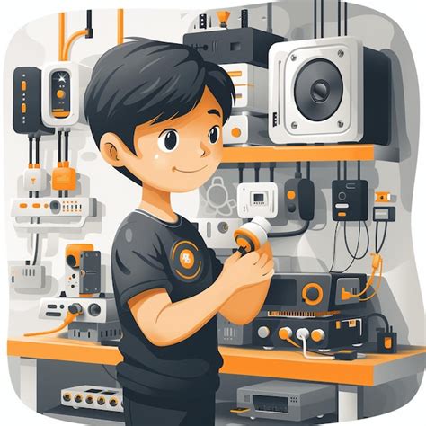 Digital Marketer Tech Entrepreneur In A Robotics Illustrated Flat Minimal Design Premium Ai