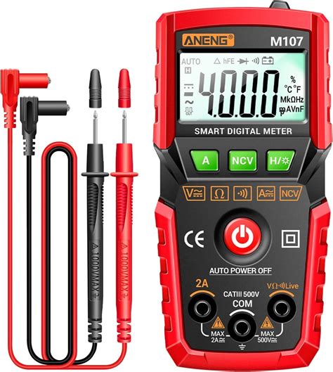 VENEKETY Digital Multimeter Clear Reading Portable Intelligent Battery Powered LCD Display Volt