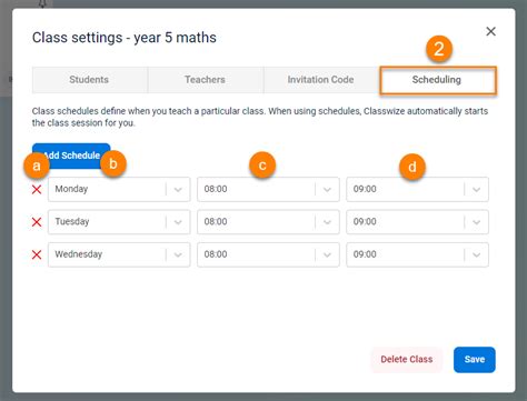 Scheduling Classes Classwize