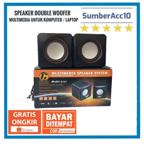 Jual Speaker Komputer Laptop Multimedia Double Woofer Shopee Indonesia
