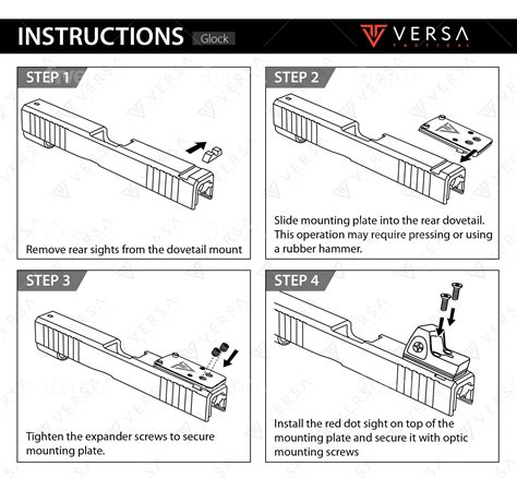 Glock Dovetail Optic Mounting Kit With Rear Sight