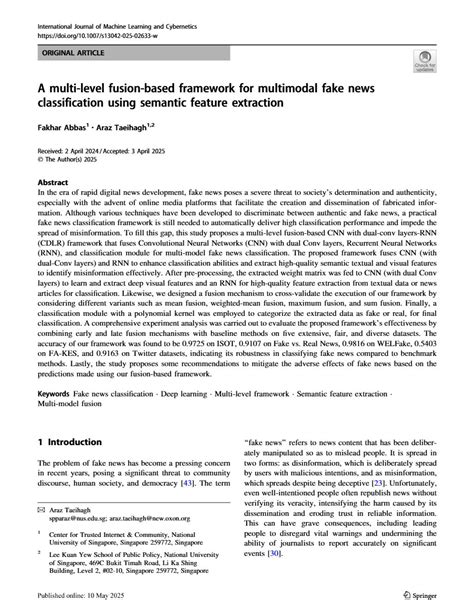 Fakenewsdetection Ai Deeplearning Misinformation Machinelearning