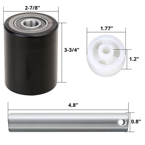 Hromee Pallet Jack Truck Load Wheels Replacement Full Set