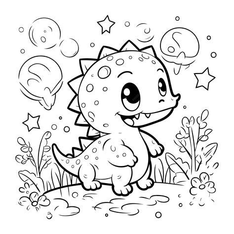 말 거품 을 가진 귀여운 공 ⁇ 의 색칠 페이지 윤 ⁇ 프리미엄 벡터