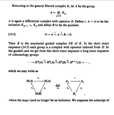 Algebraic Topology Confusion On Meaning In Bott And Tu On Spectral