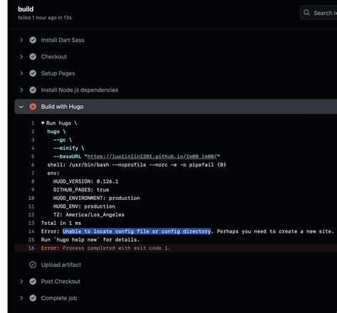 Host On Github Pages Unable To Locate Config File Or Config Directory Support Hugo