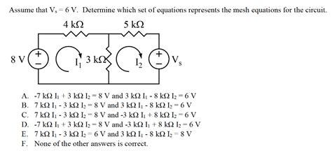 Solved Assume That V V Determine Which Set Of Equations Chegg Com