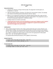 Lab Pdf CSCE Programming I Lab General Instructions The Lab Is Due Online By