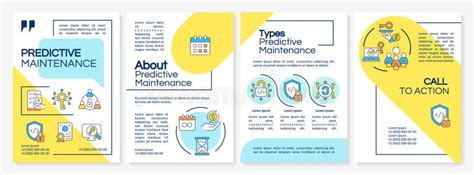 Software Licenses Types Blue And Yellow Brochure Template Stock
