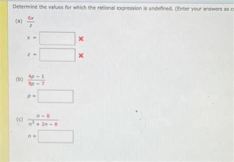 Solved Determine The Values For Which The Rational