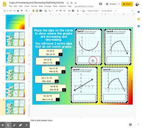 Increasing And Decreasing Algebraic Functions Matching Activity Print And Digital