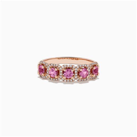 Effy 14k Rose Gold Pink Sapphire And Diamond Ring 085 Tcw