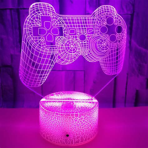 3dโคมไฟที่ไม่ซ้ำกันในปัจจุบันสำหรับแฟนเกมคอนโซลจับเปลี่ยนสีเซ็นเซอร์สัมผัสสำหรับห้องนอนledไฟ