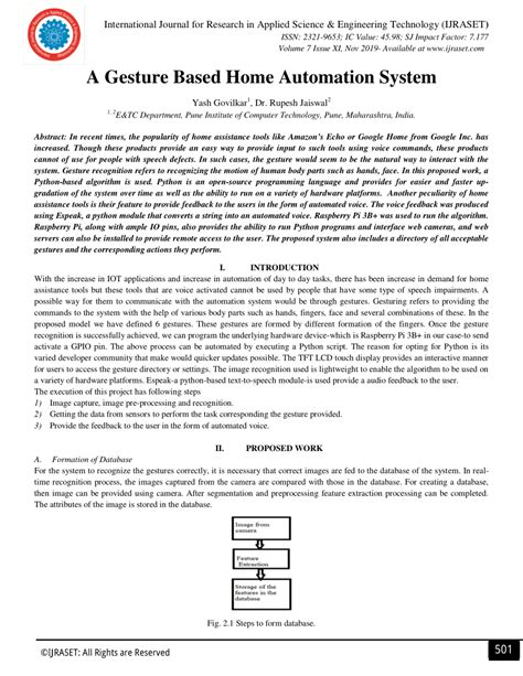pdf a gesture based home automation system
