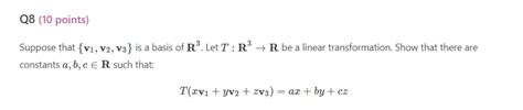 Solved Suppose That {v1 V2 V3} Is A Basis Of R3 Let T R3→r