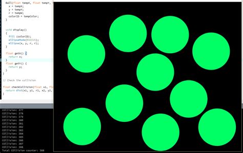 Java Circle To Circle Collision Detection On Processing Arraylist