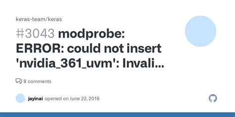 Modprobe Error Could Not Insert Nvidia361uvm Invalid Argument