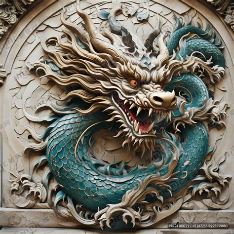 Ai创作图龙 浮雕 昵图网