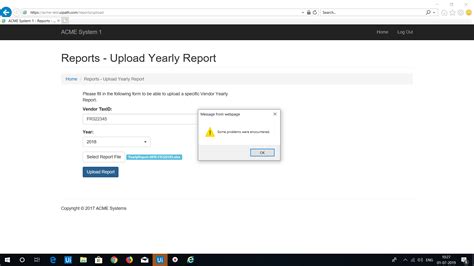 Generate Yearly Report Issue While Uploading The Yearly Report File