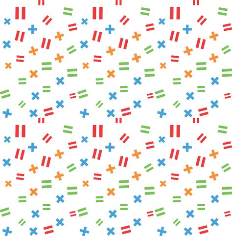 Colorful Mathematical Calculations Equal Plus Multiply Seamless Pattern