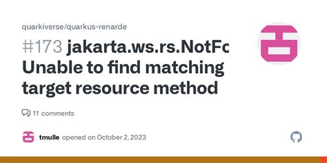 jakarta ws rs notfoundexception unable to find matching target
