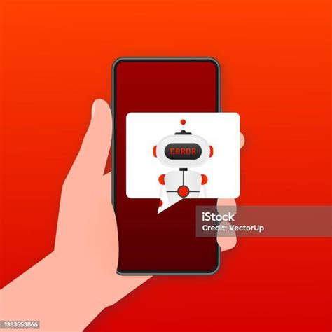 Icône De Glyphe De Chatbot Derreur Symbole De Silhouette Talkbot Avec Erreur Dans La Bulle De