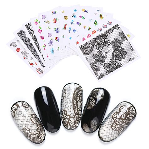 50 листов переводные наклейки на ногти наклейки для ногтей Цветочный узор Nail Art Стикер Nail