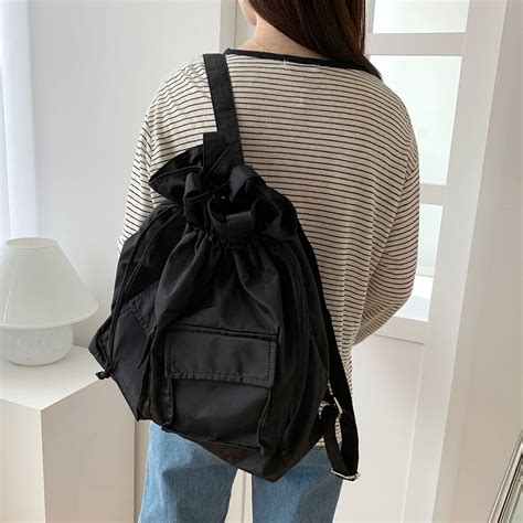 오늘출발 투포켓 가벼운 나일론 사각 복조리 빅숄더백 겸 백팩 에이블리