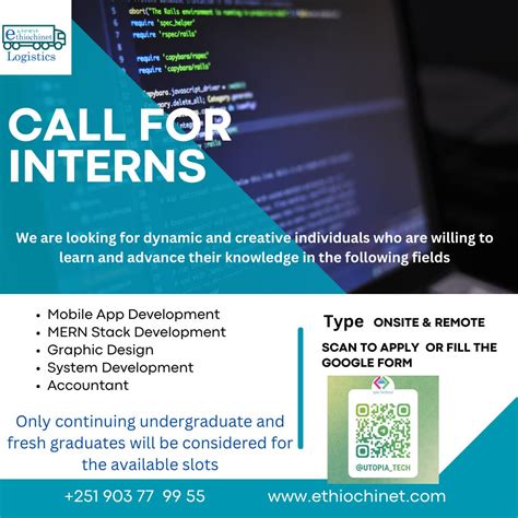 Mulualem Mheretu On Linkedin We Are Looking Interns Share With Your Network For Those Who Needs