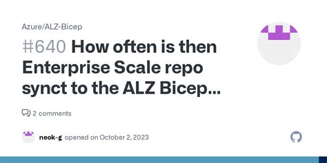 How Often Is Then Enterprise Scale Repo Synct To The Alz Bicep Repo Issue Azure Alz