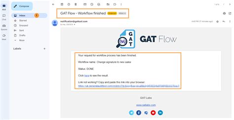send notifications of workflow completion with gat flow gat knowledge