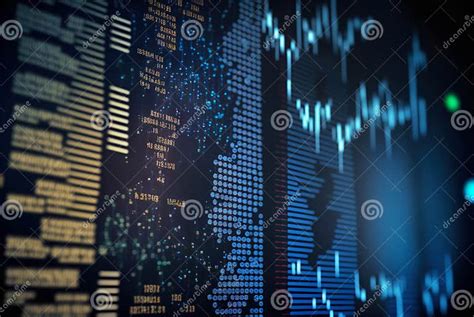 Big Data Graph Intricate Data Representation Futuristic Hud Information Screen Stock