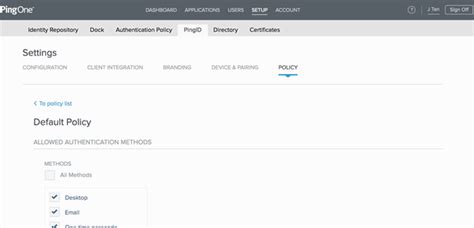 configuring a global authentication policy default policy pingid