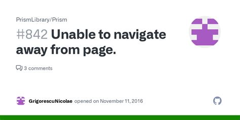 Unable To Navigate Away From Page · Issue 842 · Prismlibraryprism · Github