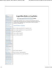 Logarithm Rules Or Log Rules Laws Of Logarithm Questions On Logarithm Pdf Logarithm Rules Or