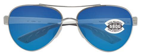 Costa Del Mar Lr21obmglp Loreto Silver White Blue 580g Glass Polarized