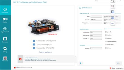 Dlp3010evm Lc 下载固件失败，failed To Read From I2c Port Via Cypress Usb
