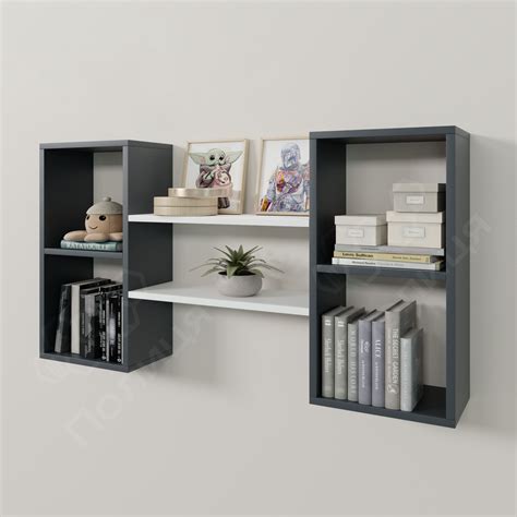 Поличка на стіну Комбо полиця для книг та документів полиця біла з