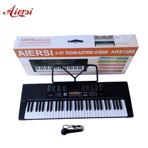 19mm Width Button Lighted Weight Black 61 Keys Electronic Organ Ars1288bk Aiersi Keyboard