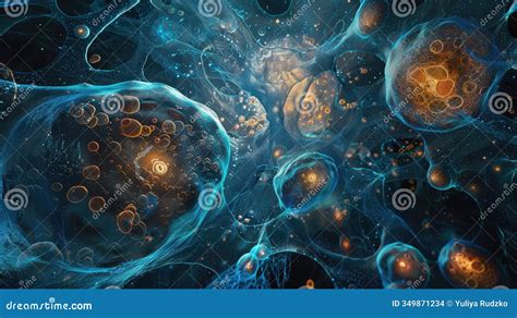 Artistic Visualization Of Cell Inner Life A Microscopic Journey Into